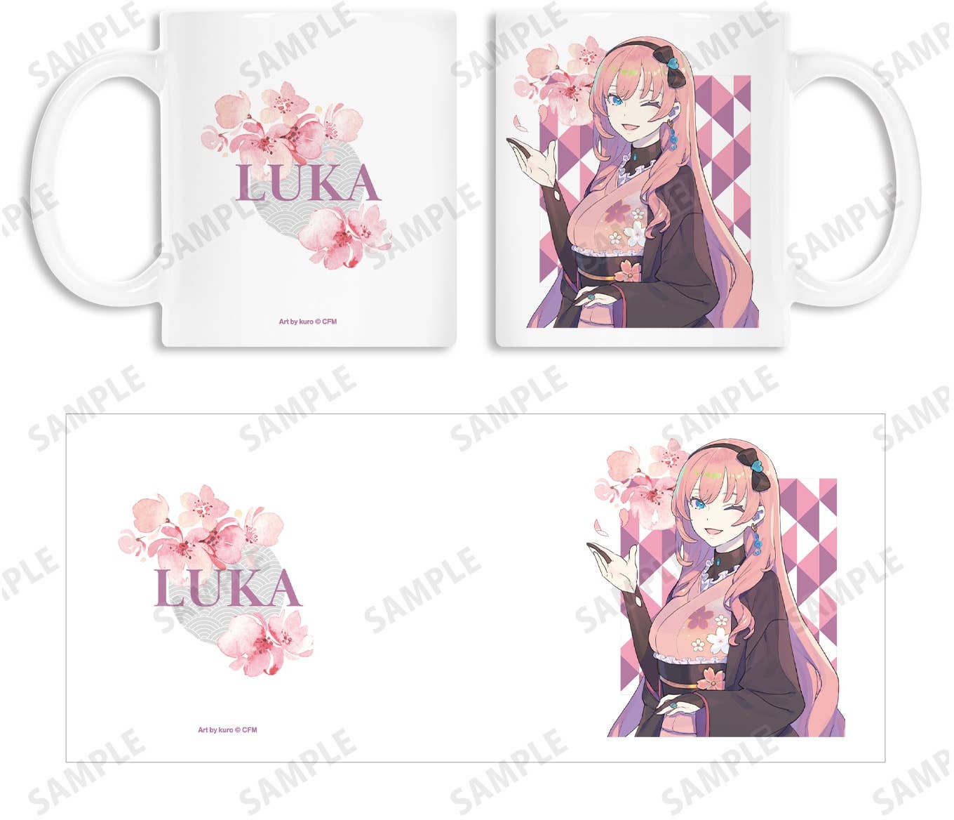 Sakura Miku: Newly Drawn Illustration Megurine Luka Art by kuro Mug ...