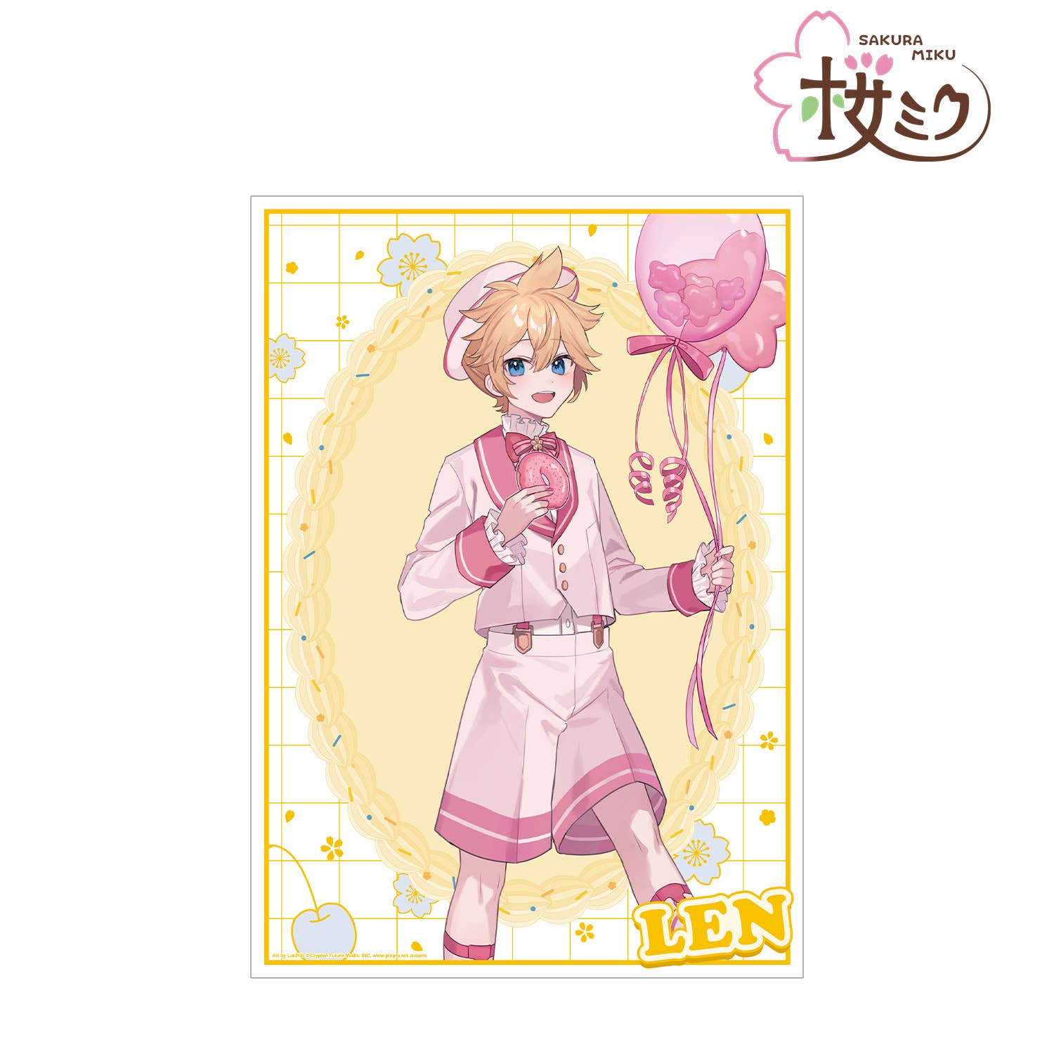 Sakura Miku Newly Drawn Kagamine Len Cherry Blossom Party ver. Art by ...