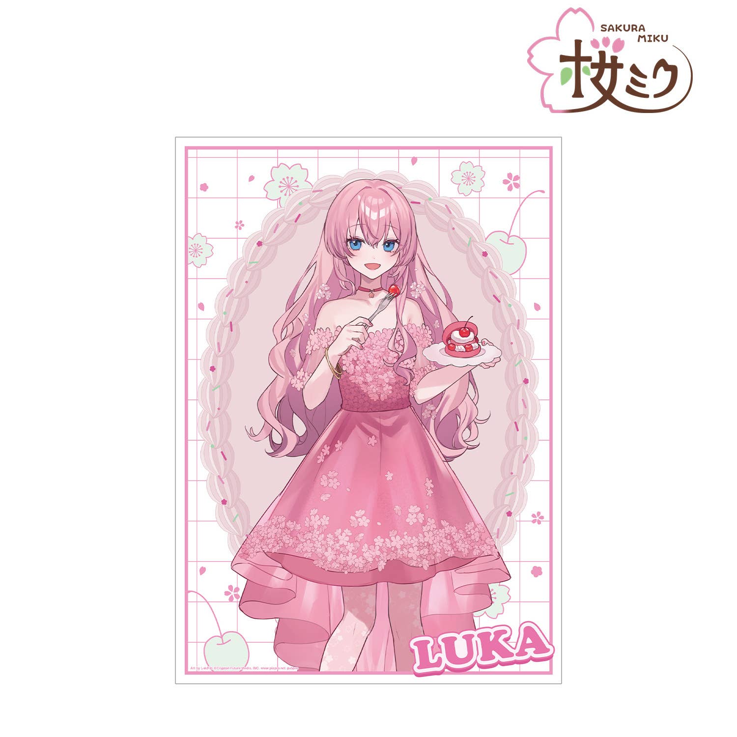 Sakura Miku Newly Drawn Megurine Luka Cherry Blossom Party ver. Art by Shugao A3 Matte ...