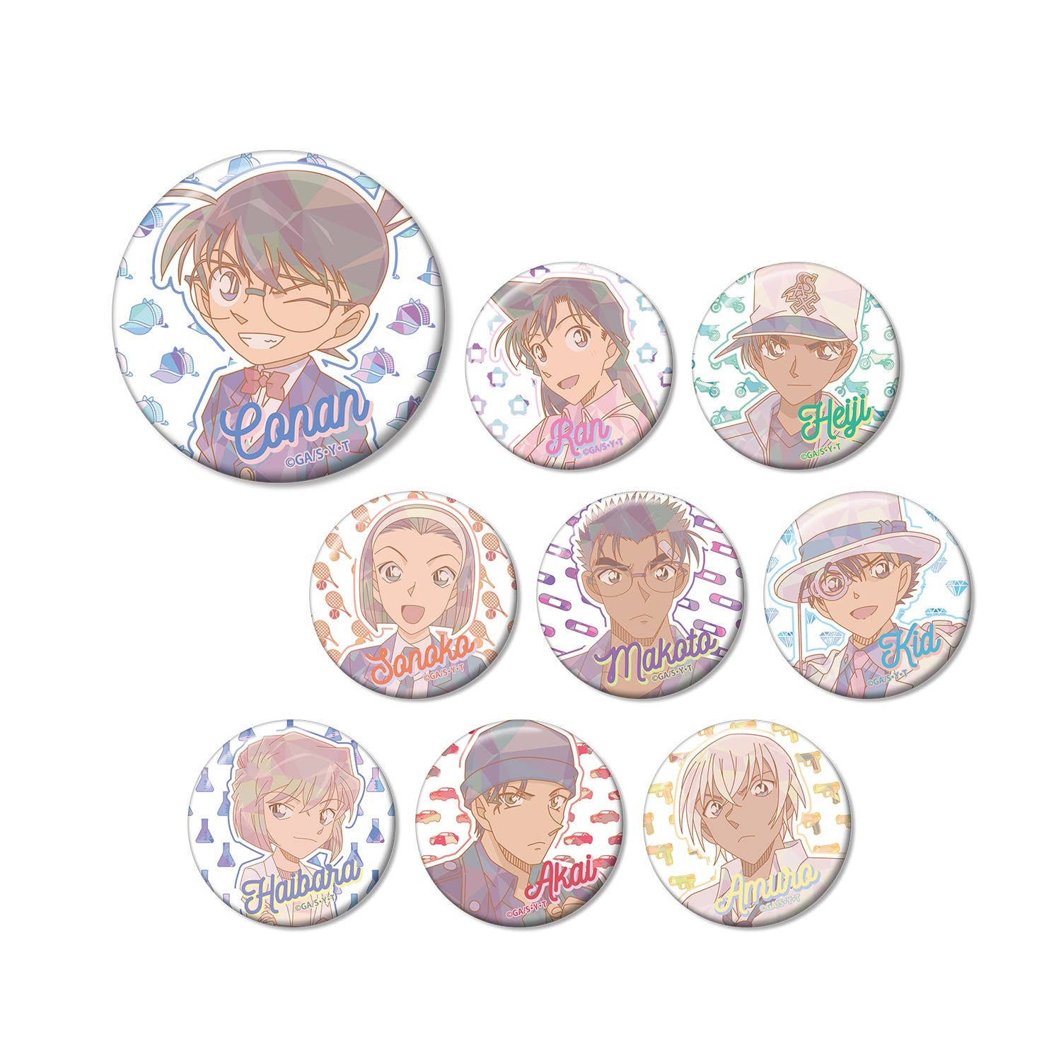 Detective Conan: Trading Prism Pattern Can Badge 1Box 9pcs | HLJ.com