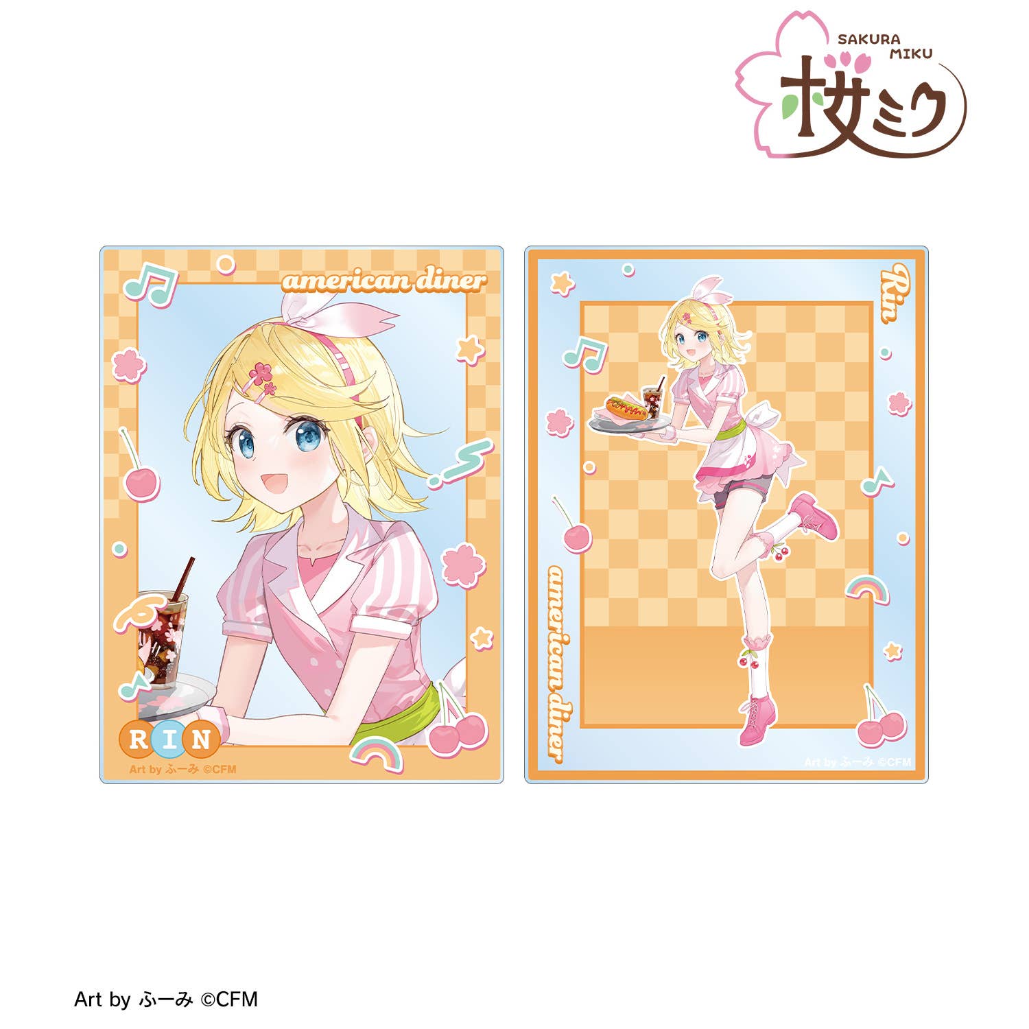 Hatsune Miku: Newly Drawn Kagamine Rin American Diner Ver. Art By Fuumi ...