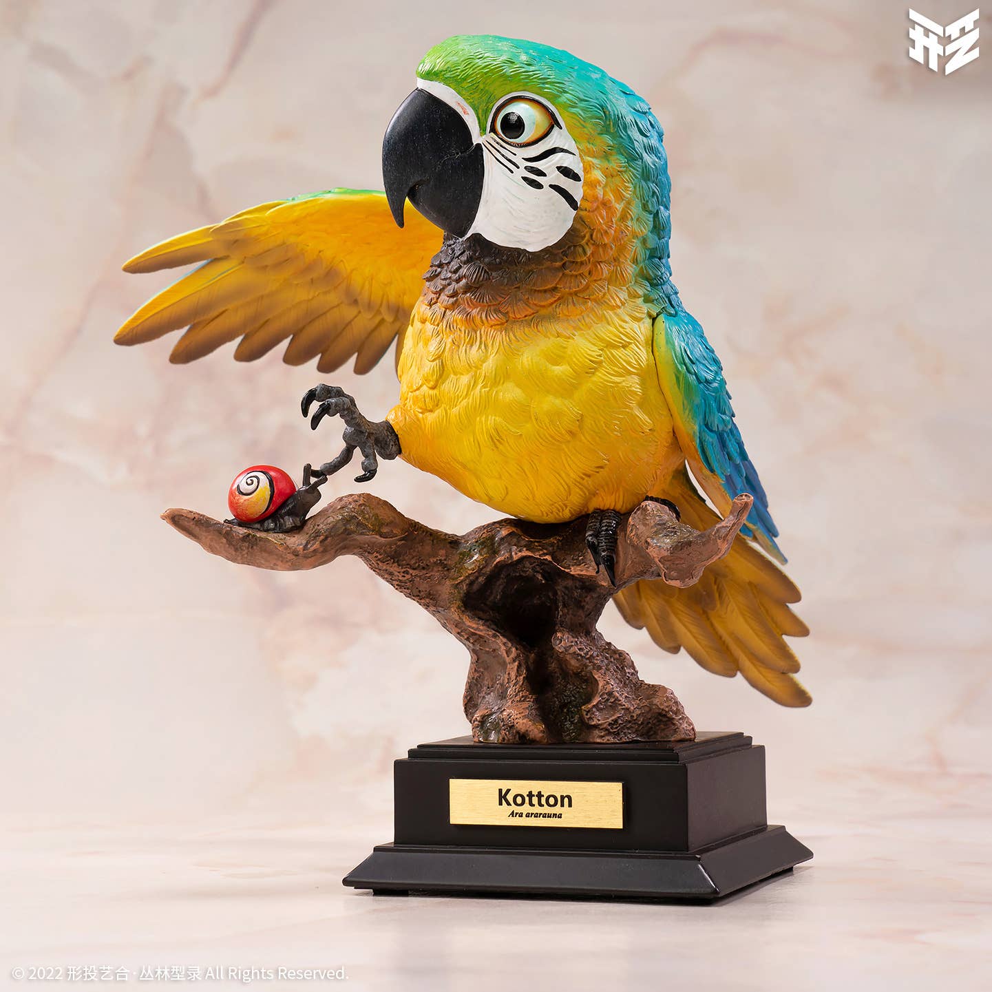 JUNGLE LOOKBOOK Series 001 Blue-and-Yellow Macaw Kotton Resin Statue ...