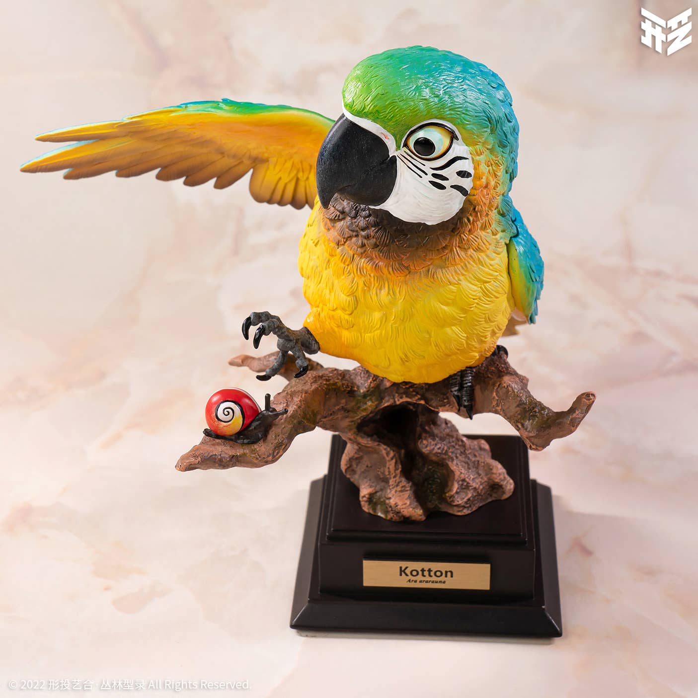 JUNGLE LOOKBOOK Series 001 Blue-and-Yellow Macaw Kotton Resin Statue ...
