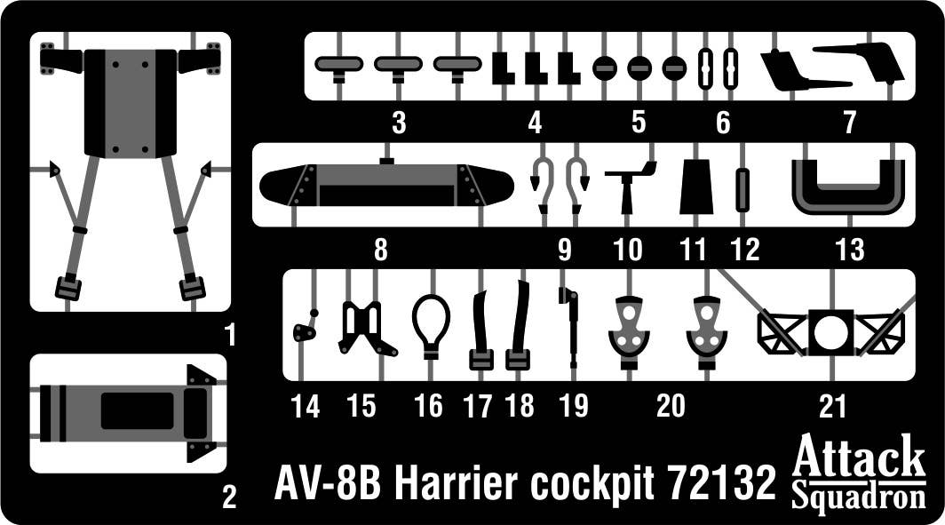 AV-8B/B+ Cockpit Upgrade Photo-Etched Parts for Hasegawa | HLJ.com