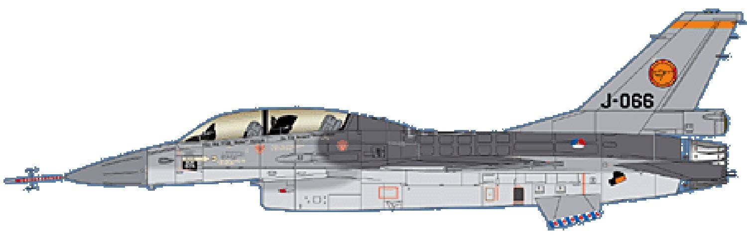 Dutch Air Force F-16B Orange Jumper Decal Orpheus Reconnaissance Pod ...