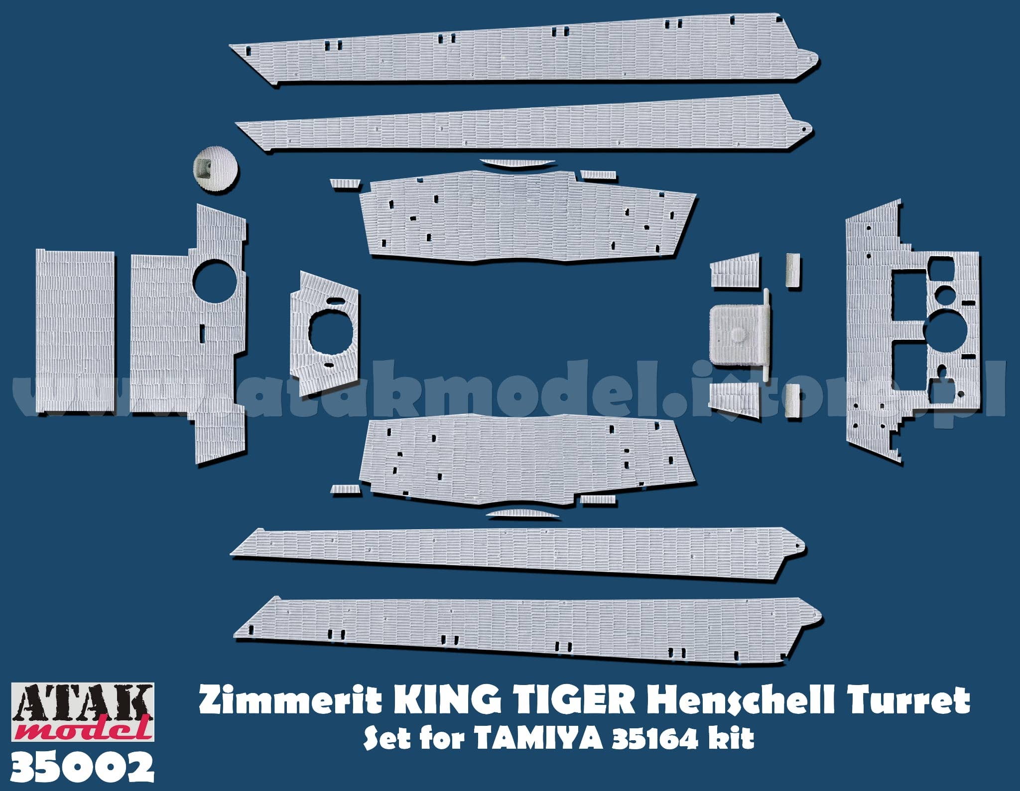 WWII Germany King Tiger Heavy Tank (Henschel Turret) Zimmerit Set (for ...