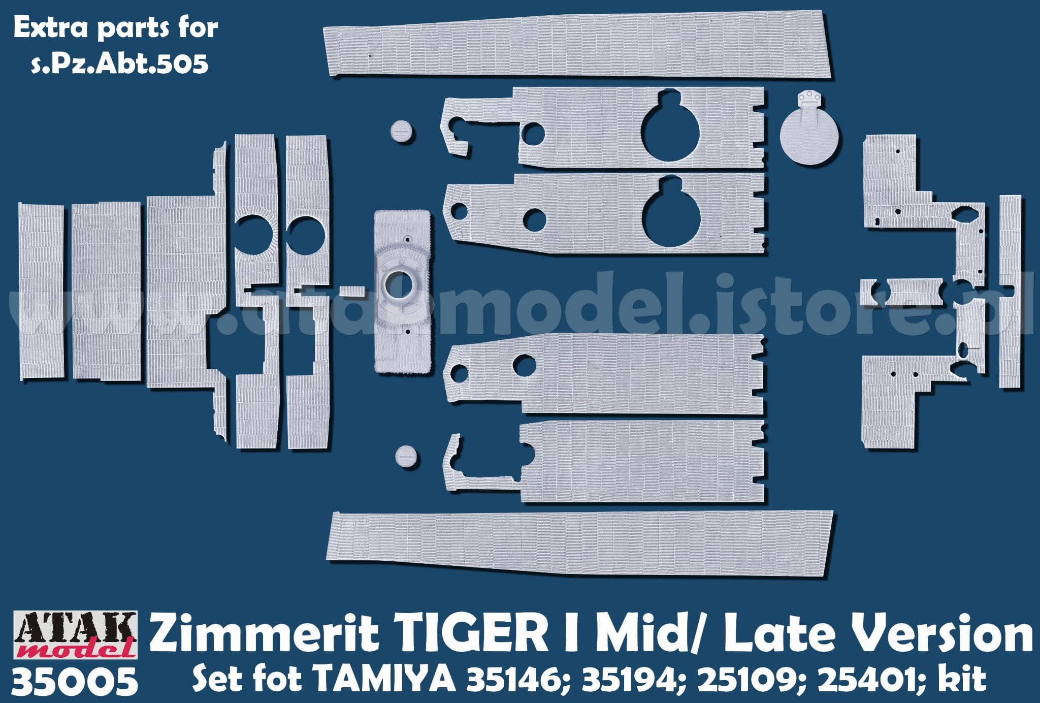 WWII Germany Tiger I Heavy Tank Zimmerit Set for Mid/Late Production ...