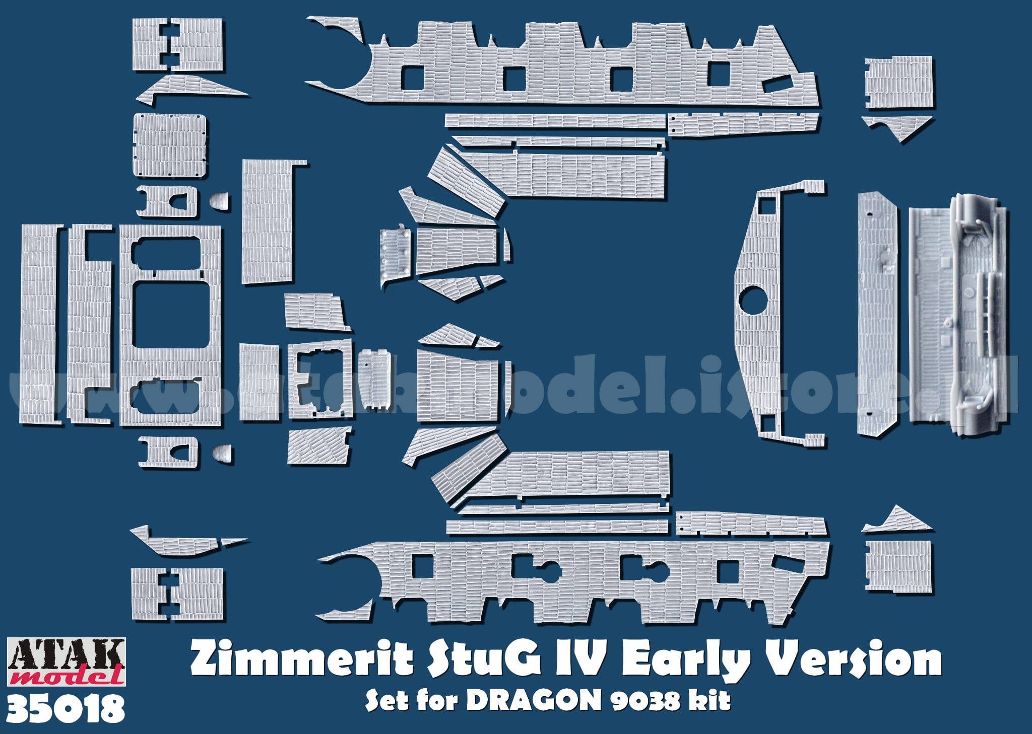 WWII Germany StuG IV Zimmerit Set for Early Type (for Dragon 9038 ...