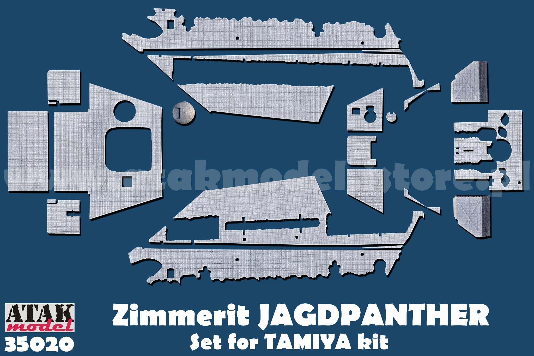 WWII Germany Zimmerit Set for Jagdpanther Tank Destroyer (for Tamiya ...