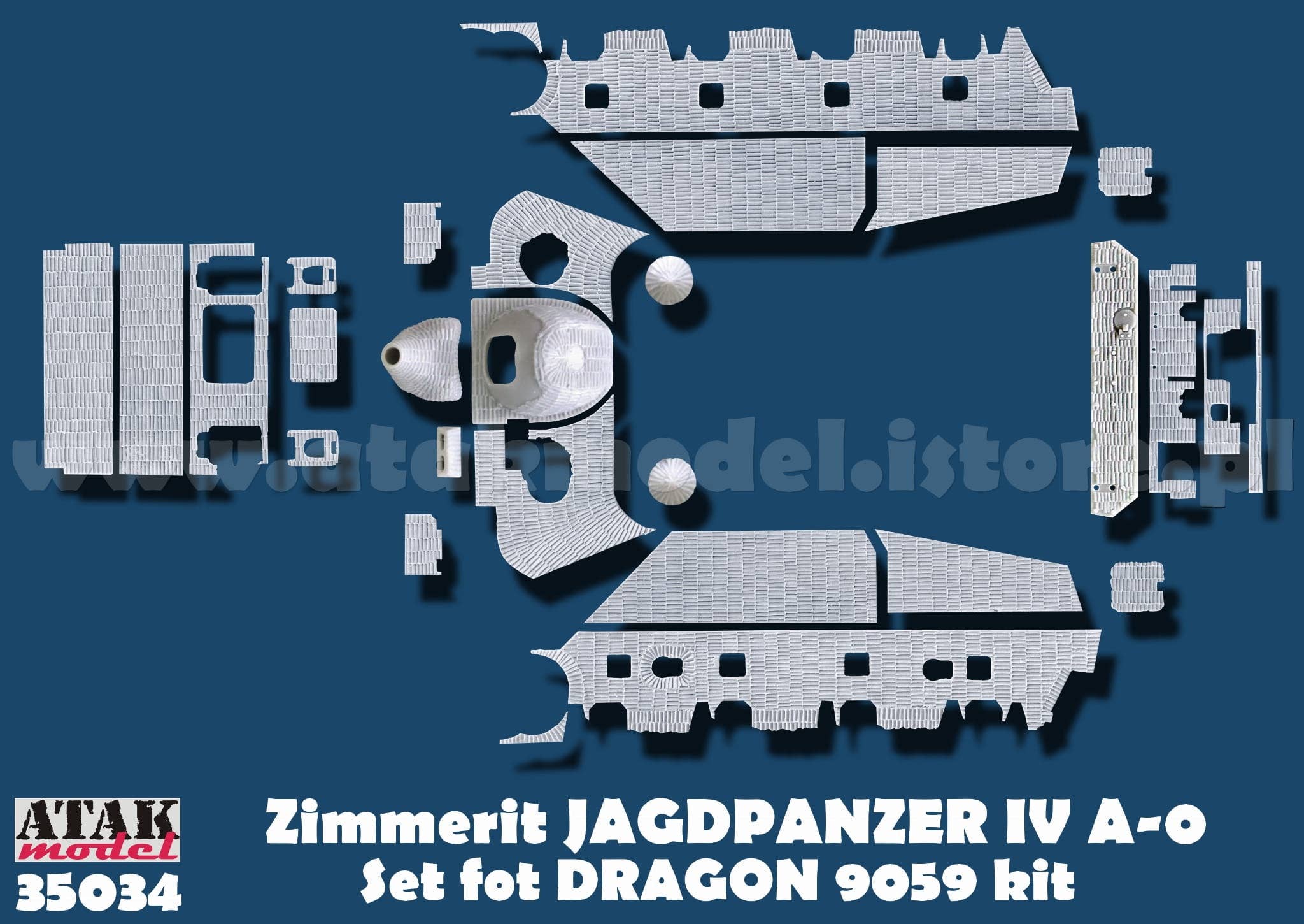 WWII German Jagdpanzer IV A-0 Zimmerit Set (for Dragon 9059) | HLJ.com