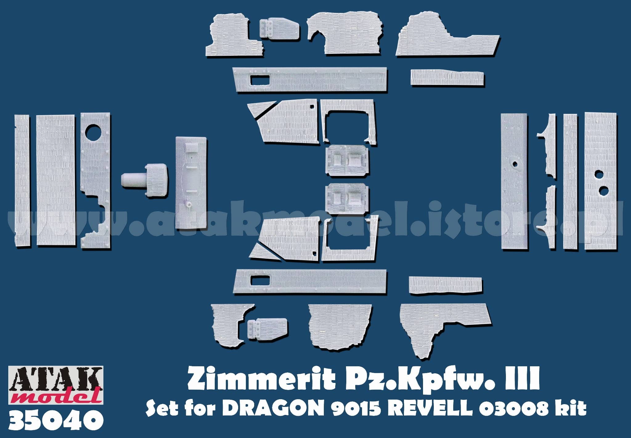 WWII Germany Panzer III M/N Zimmerit Set (for Dragon 9015 / Germany ...
