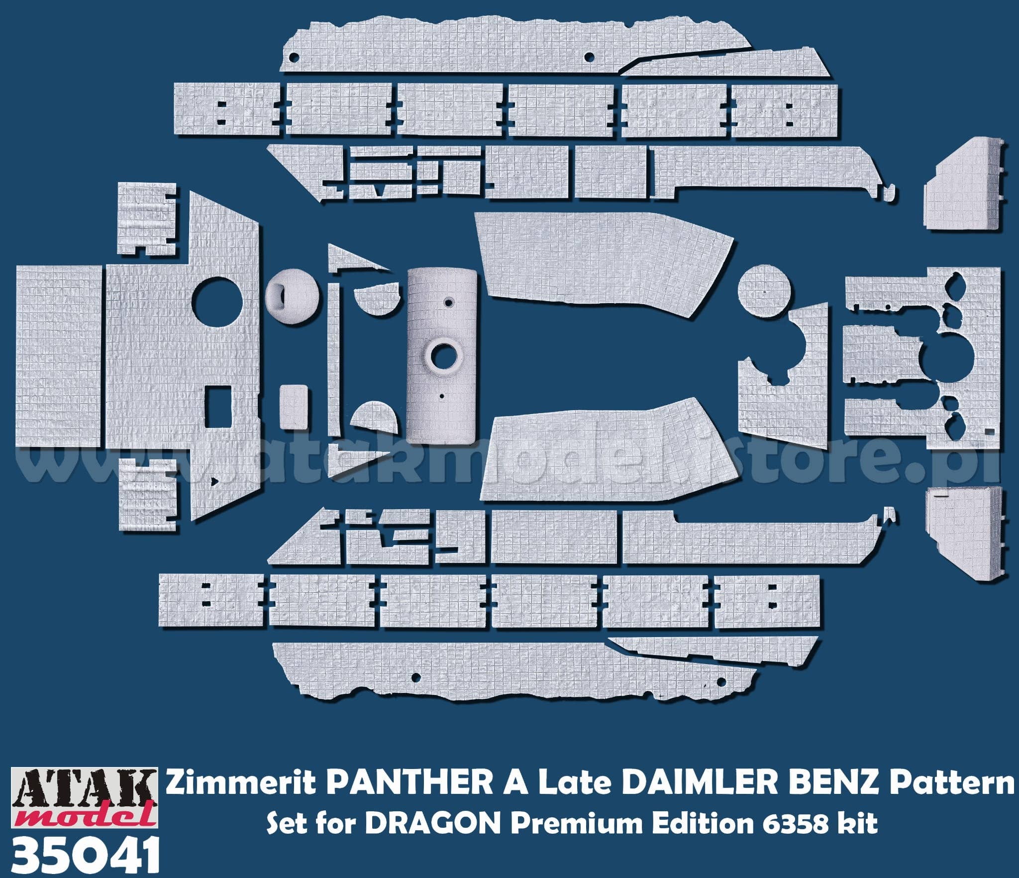 WWII Germany Panther Tank Type A Late Type Zimmerit Set for Daimler ...