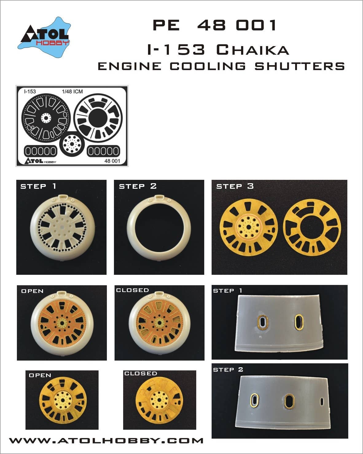 I-153 Engine Cooling Shutters (for ICM/Hasegawa) | HLJ.com