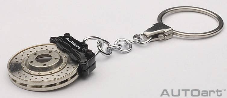 Racing Brake Disc Keychain (Black Caliper/Omega Shape) | HLJ.com