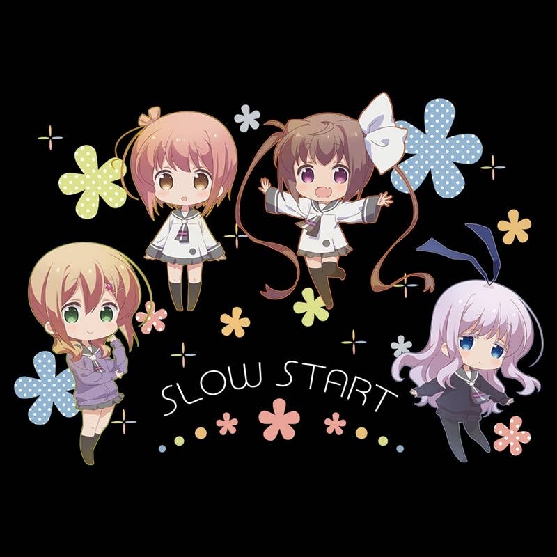 Slow Start T-shirt M Size (Hana Ichinose : Tamate Momochi : Eiko Tokura ...