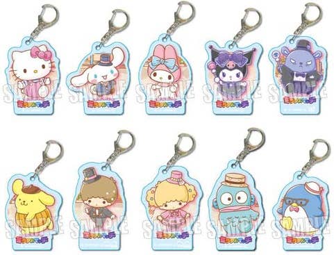 Sanrio characters Miracle Match: Trading Acrylic Keychai 1Box 10pcs ...