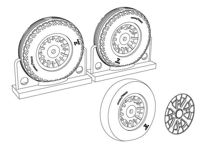 F4U Corsair Ribbed/Diamond Tread Wheels Set | HLJ.com