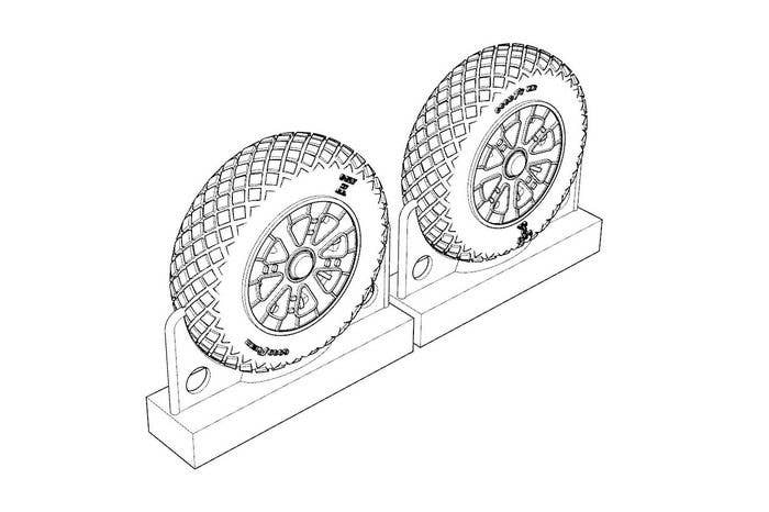 F4U Corsair Wheel/Tire Set (Diamond Tread) | HLJ.com