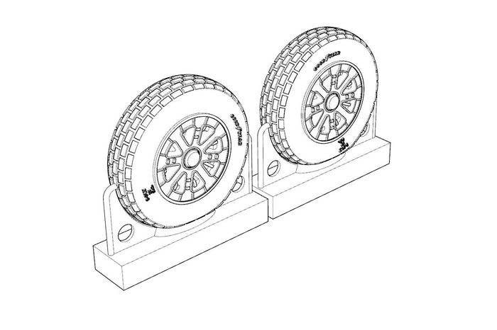 F4U Corsair Wheel/Tire Set (Block Tread) | HLJ.com