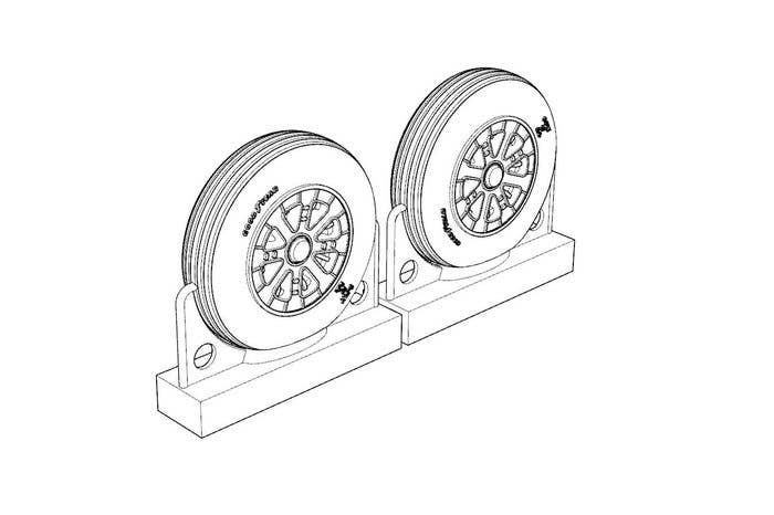 F4U Corsair Wheel/Tire Set (Rib Tread) | HLJ.com