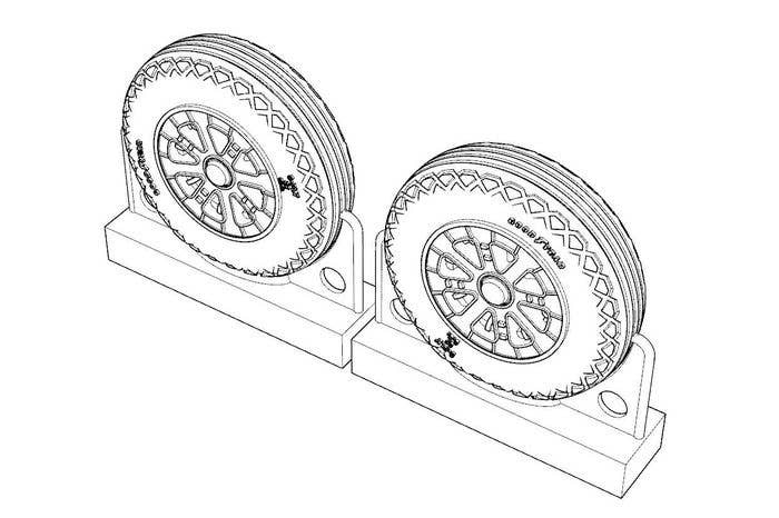 F4U Corsair Wheel/Tire Set (Rib/Diamond Tread) | HLJ.com