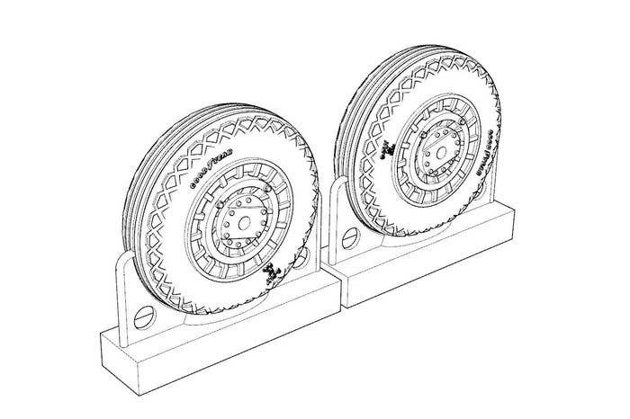 F4U Corsair Wheel/Tire Set (Rib/Diamond Tread) | HLJ.com