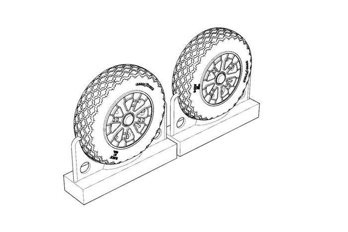 F4U Corsair Wheel/Tire Set (Crossed Tread) | HLJ.com
