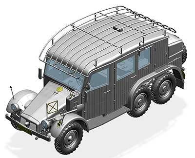 Krupp Protze Kfz. 19 German Funkkraftwagen (German Radio Command Car ...