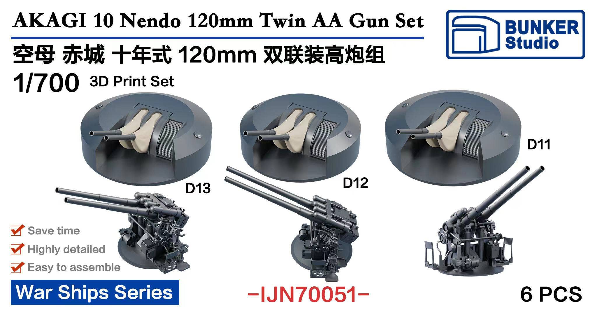 IJN AKAGI 10 Nendo 120mm Twin AA Gun Set | HLJ.com