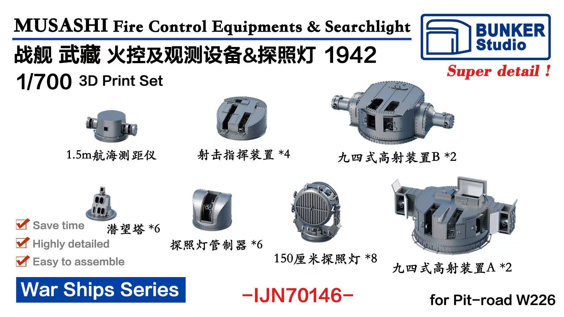 MUSASHI Fire Control Equipments & Searchlight 1942 | HLJ.com