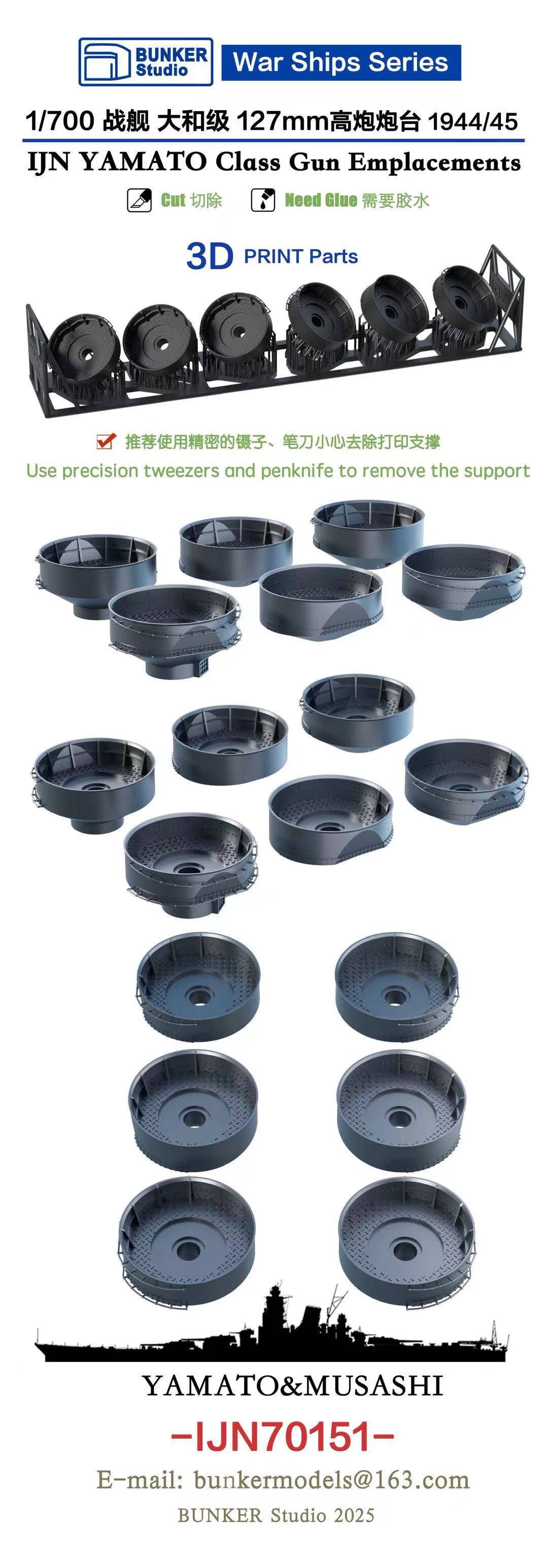 YAMATO 127mm Gun Emplacements 6Pcs | HLJ.com