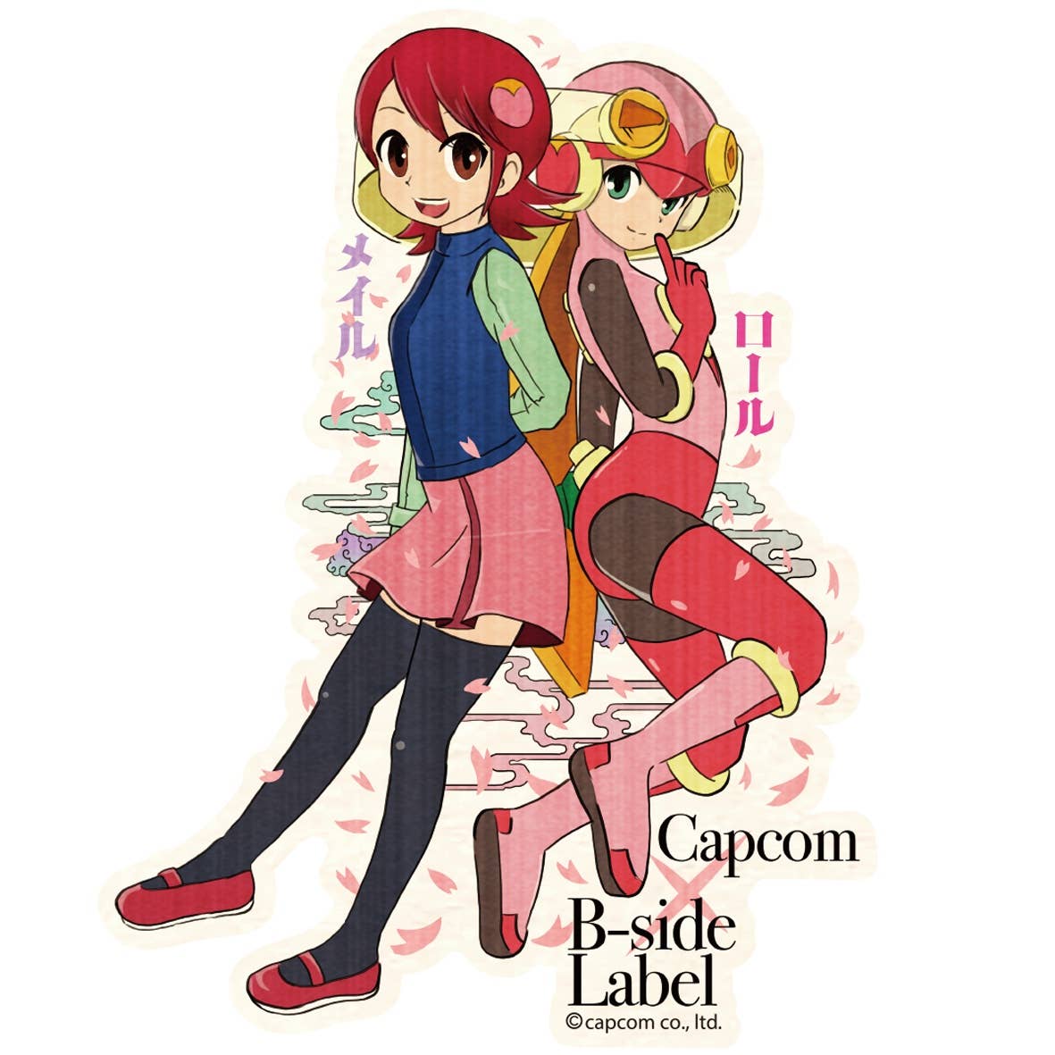 CAPCOM x B-SIDE LABEL Sticker Street Rockman EXE Mayl & Roll (Cherry Blossoms) | HLJ.com
