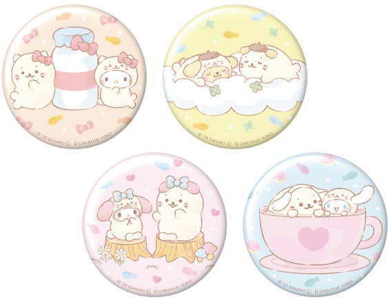 Sirotan x Sanrio characters: Punipuni Can Badge / Sirotan x Pompompurin ...