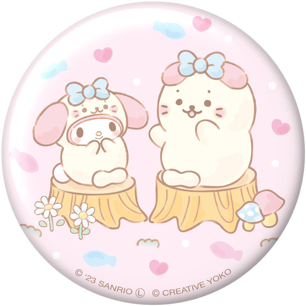Sirotan x Sanrio characters: Punipuni Can Badge / Sirotan x My Melody ...