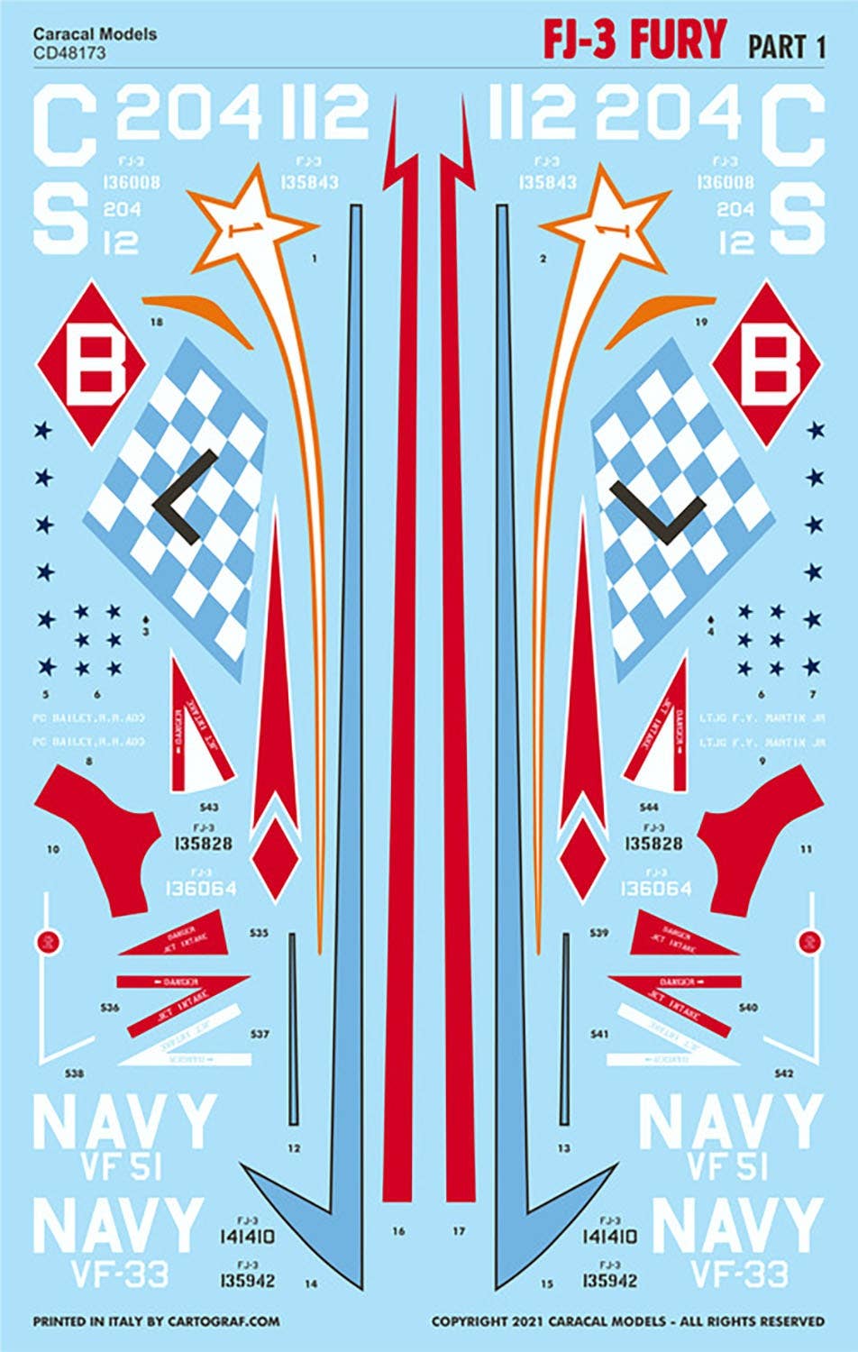 US Navy FJ-3 Fury Part 1 Decal | HLJ.com