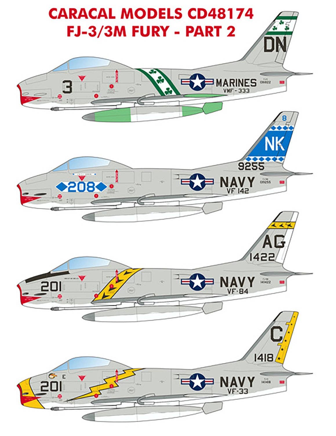 US Navy FJ-3 Fury Part 2 Decal | HLJ.com