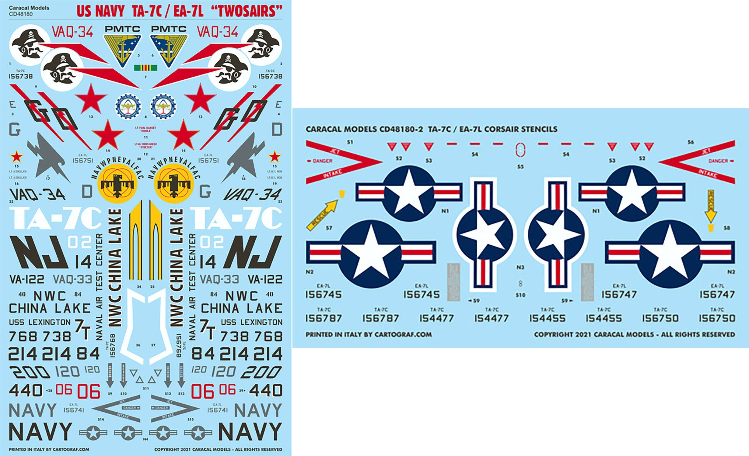 US Navy TA-7C / EA-7L Twosairs Decal | HLJ.com