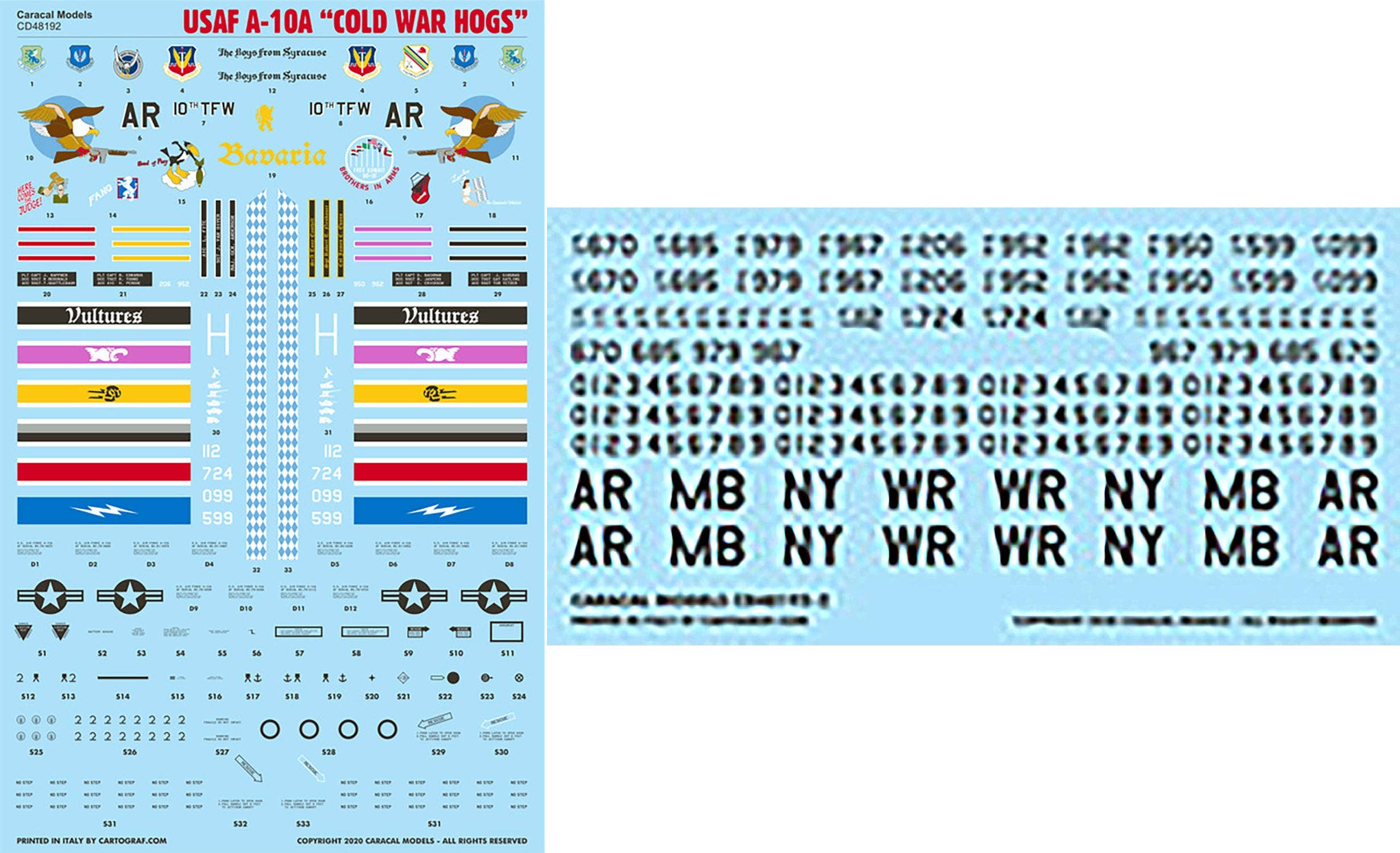 US Army A-10A Cold Warhog Decal | HLJ.com