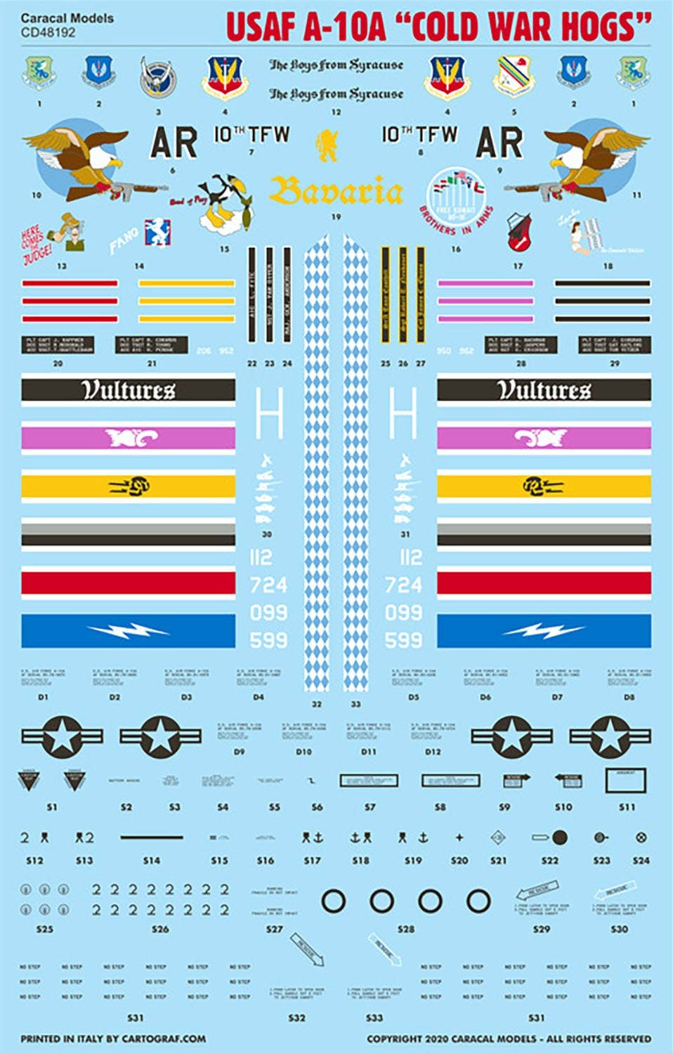 US Army A-10A Cold Warhog Decal | HLJ.com