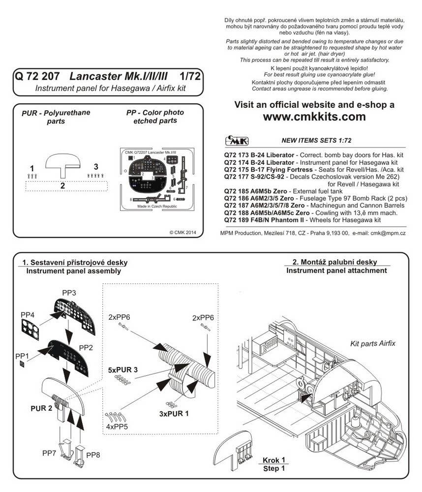 Avro Lancaster Mk.I/II/III Instrument Panel | HLJ.com