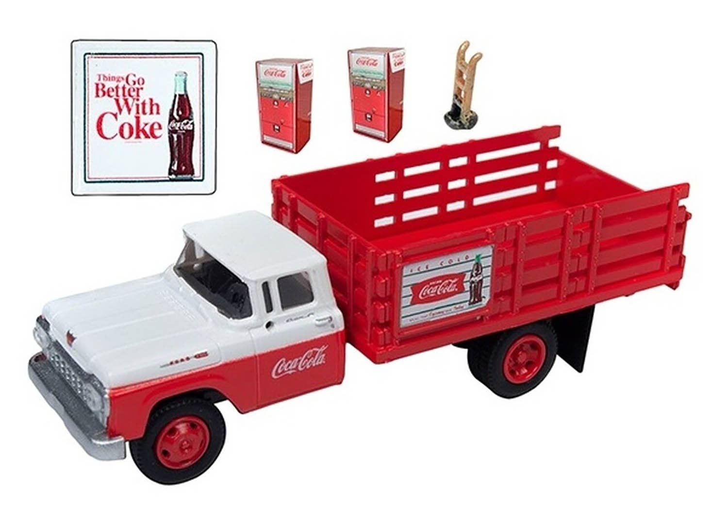 (HO Scale) 1960 Ford Stakebed Truck with Vending Machines, Coca-Cola ...
