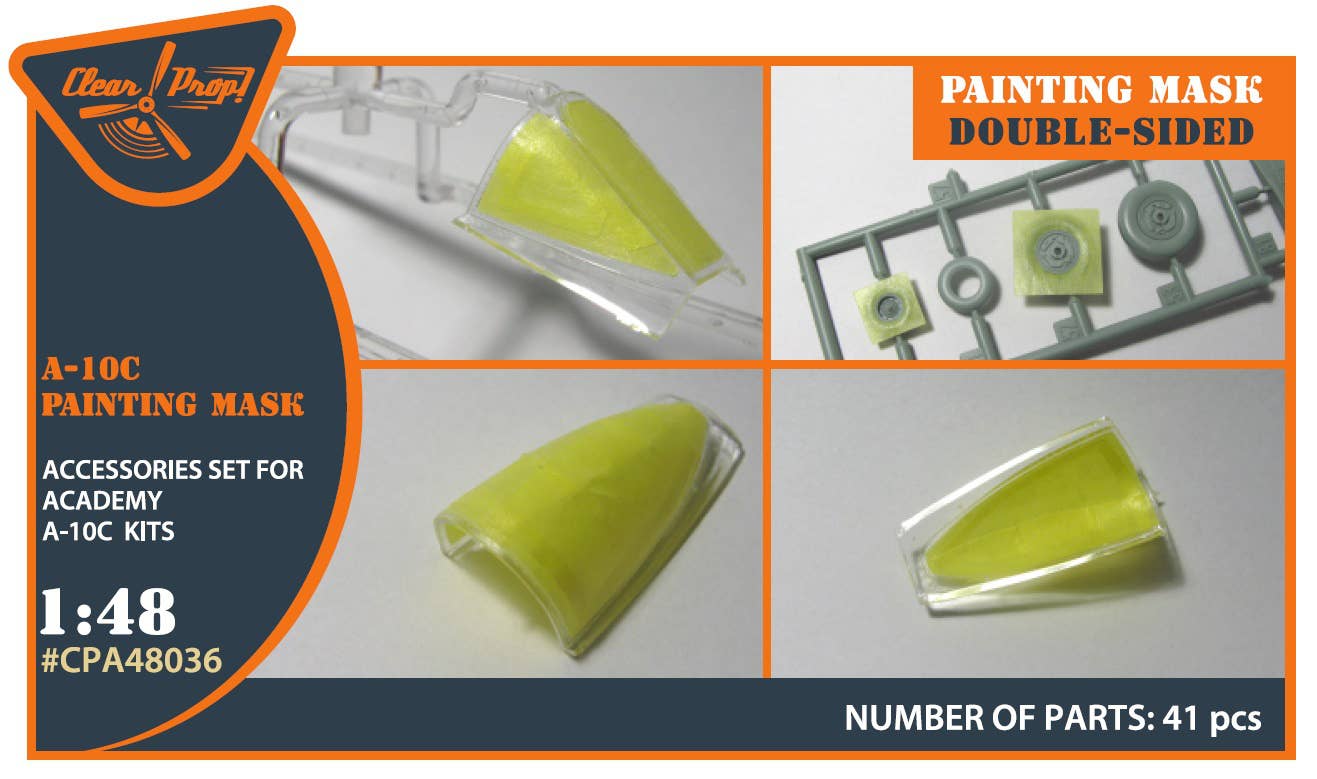 A-10C double-sided painting mask on yellow kabuki paper for ACADEMY kit ...