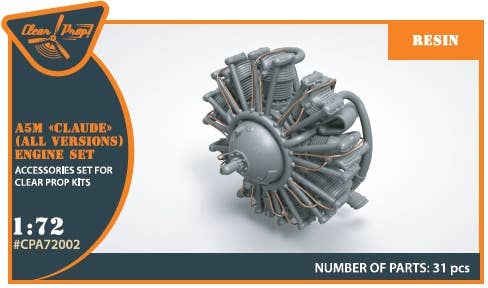 A5M Claude (All Versions) Resin Engine Set (for Clear Prop!) | HLJ.com
