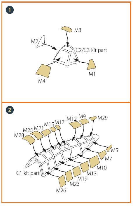 M6A1 Seiran painting mask for Tamiya kit (60737) "yellow kabuki paper ...