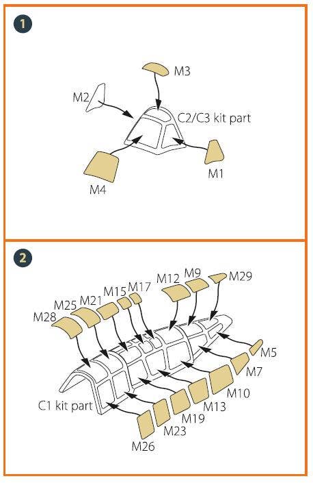 M6A1-K Nanzan painting mask for Tamiya kit (60738) "yellow kabuki paper ...
