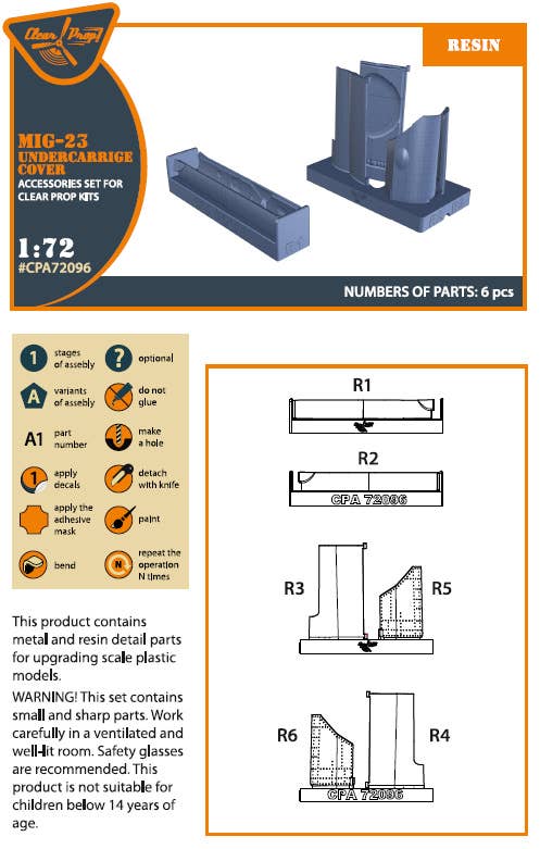 MiG-23 undercarriage covers for Clear Prop kits | HLJ.com