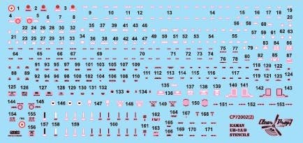 UH-2/SH-2 Seasprite (Early Version) Technical Stencils (for Clear Prop ...