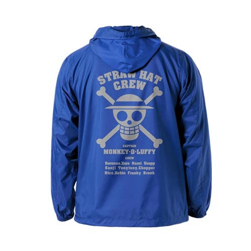 One Piece Straw Hat Pirates Hooded Windbreaker Blue x White L | HLJ.com