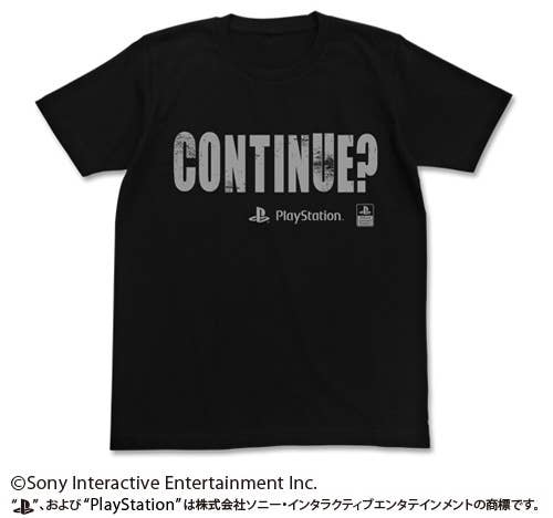 PlayStation: Continue T-shirt PlayStation / Black - XL | HLJ.com