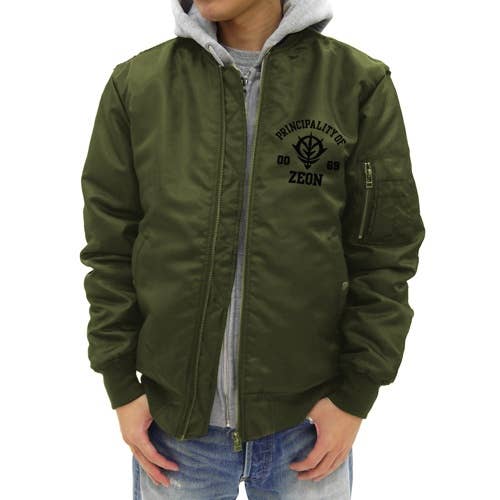 Mobile Suit Gundam: Zeon Army MA-1 Jacket: Moss - S | HLJ.com